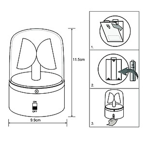 Rotating Flashing Light, 3inch 360 Degree LED Strobe Light, Battery Powered DJ Flashing Stage Lights for Disco Dancing Birthday Bar or Police Use