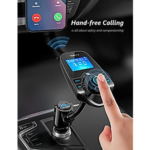 Nulaxy Wireless in-Car Bluetooth FM Transmitter & Nulaxy 2022 Upgraded Vent Friendly Car Phone Holder Mount