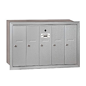 Salsbury Industries 3505ARU Recessed Mounted Vertical Mailbox with 5 Doors and USPS Access, Aluminum