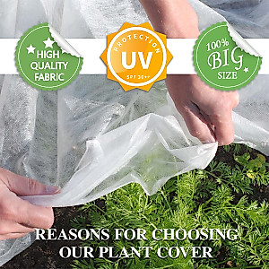 HORTIFAN Plant Covers Freeze Protection, 10FT x 50FT 0.9oz Reusable Floating Row Cover Plant Blankets Frost Cloth for Clod Winter Frost Sun Pest Protection
