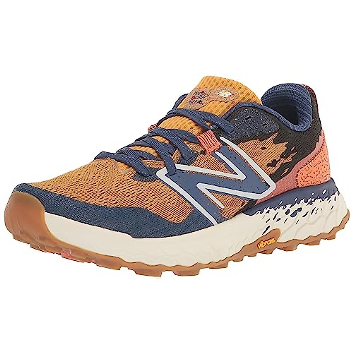 New Balance Women's Fresh Foam X Hierro V7 Trail Running Shoe, Golden Hour/Moon Shadow/Red Clay, 9 Wide