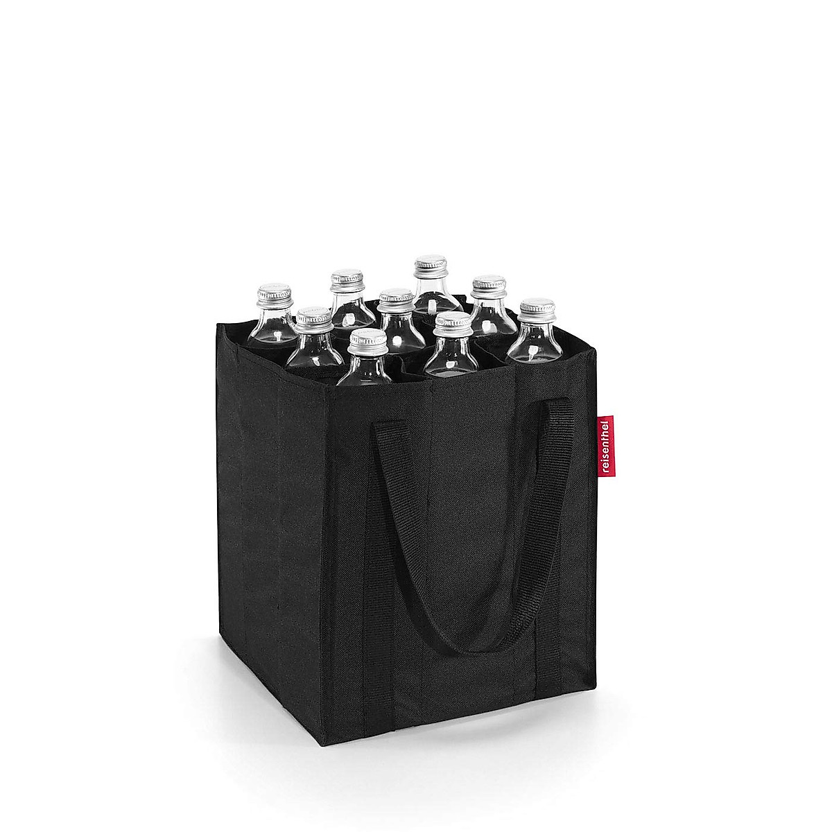 reisenthel bottlebag black - 9 compartments, easy recycling of bottles, carrying straps