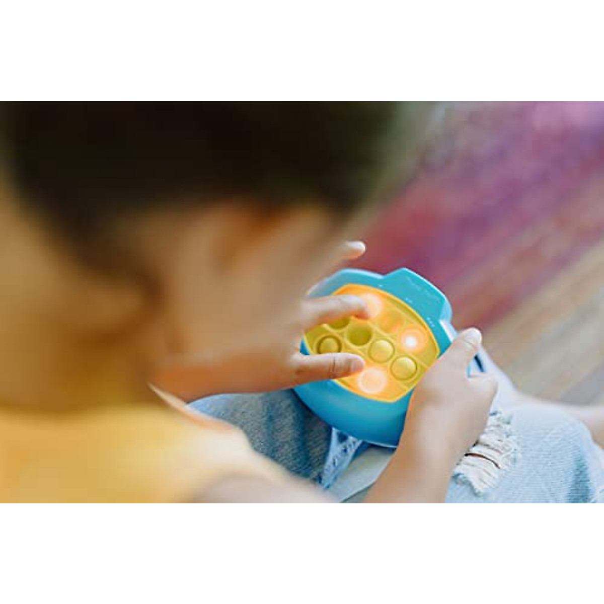 Pop It! Pro - The Original Light Up, Pattern Popping, Pop It! Game from Buffalo Games,Blue and Yellow