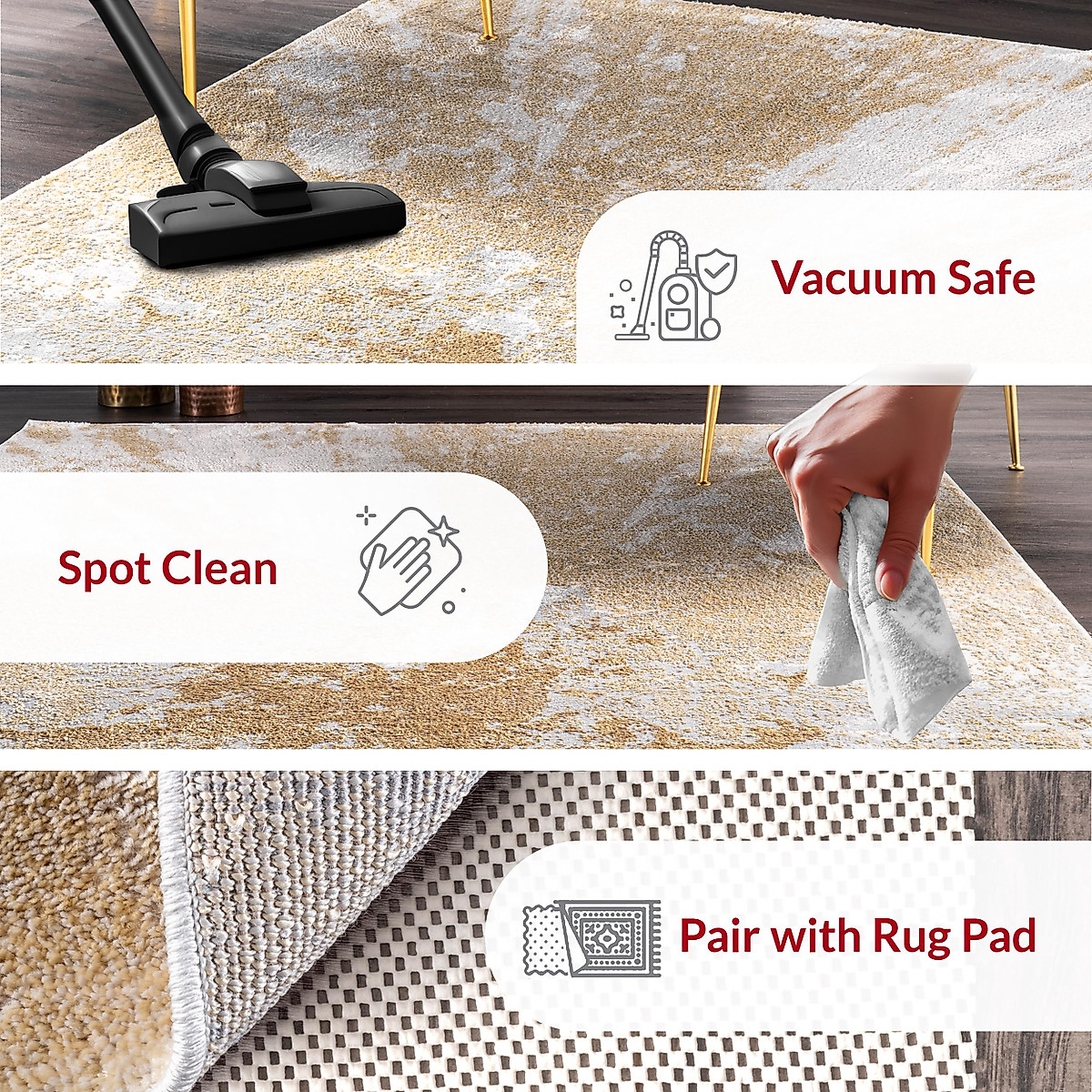 nuLOOM Cyn Contemporary Abstract Area Rug, 8' x 10', Gold