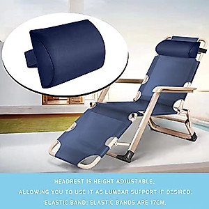 Ostlttyn Zero Gravity Chair Replacement Pillow Headrest with Elastic Band, Universal Soft Removable Padded Cushion Head Pillow for Zero Gravity Lounge Chair, Folding Patio Lawn Recliner Chair, Blue