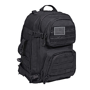 Rockland Military Tactical Laptop Backpack, Black, Large