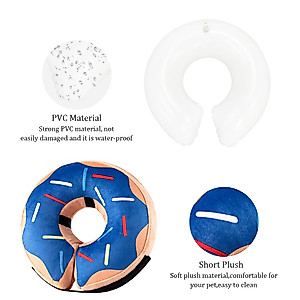 Dog Donut Collar,Dog Recovery Collar Dog Cone Alternative After Surgery,Large/Medium/Small Dogs and Cats (Blue, Large)