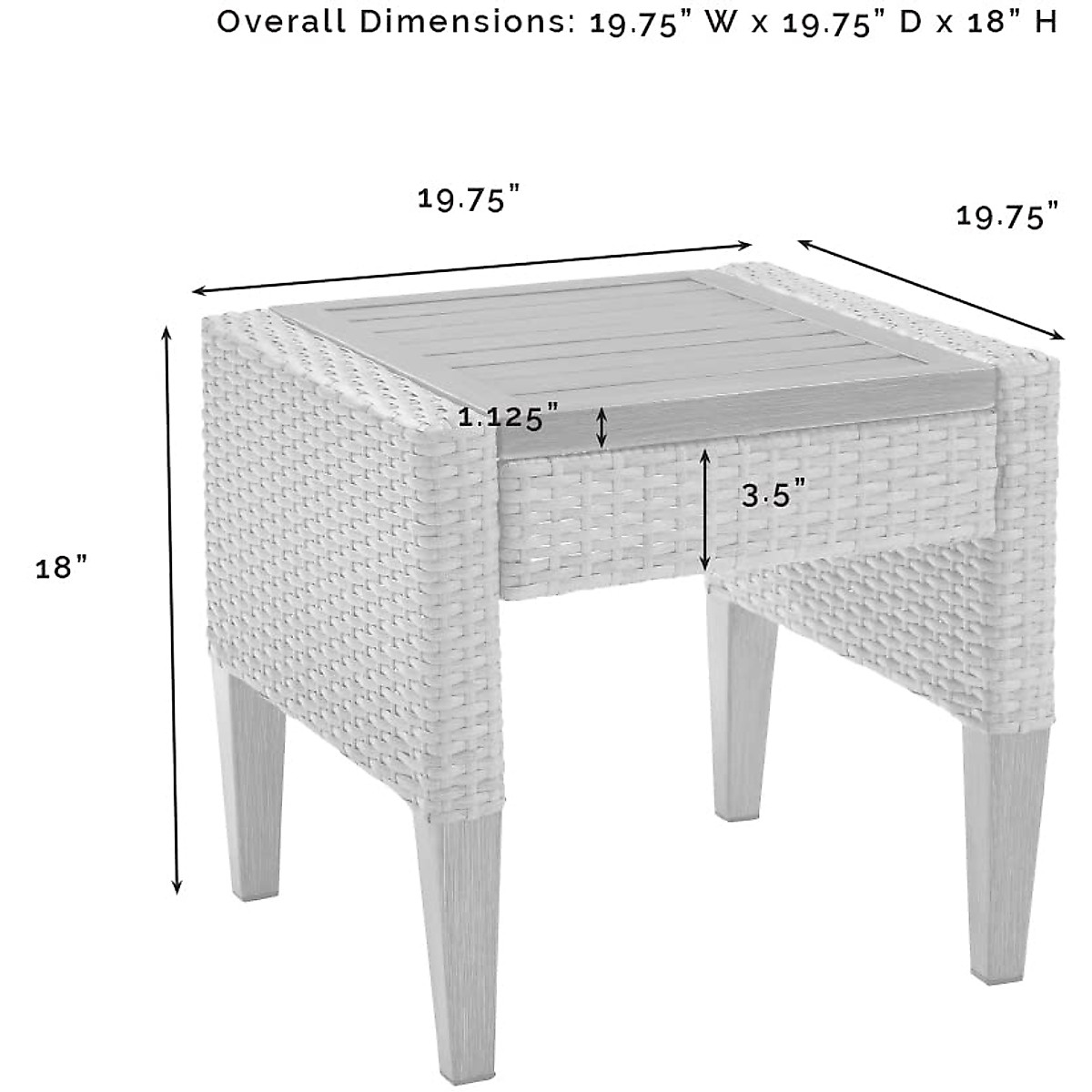 Crosley Furniture Capella All Weather Rattan Wicker Outdoor Side Table for Patio, Deck, Porch, Brown