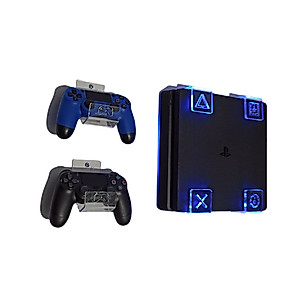 WALL MOUNT FOR PS4 PLAYSTATION 4 WITH MULTICOLOR LED LIGHTING KIT + 2 CONTROL MOUNT (PS4 PRO)