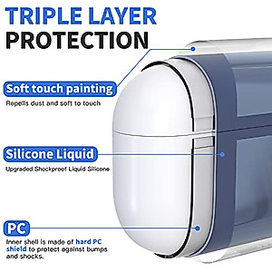 DamonLight Upgrade AirPods Pro 2 Case, Triple Layer Protective Liquid Silicone Case [2 Caps] for AirPods Pro 2nd Generation, 2022 Release Shockproof Friendly Silicone Hard Case (Blue)