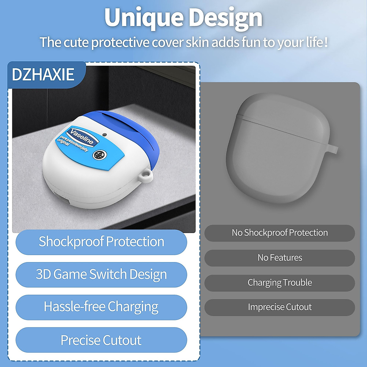 Bose QuietComfort Earbuds II Case, Cute 3D Vaselin Design Silicone Cute Cartoon Protective Headphones for Kids Girls Boys