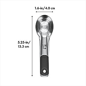 OXO Good Grips 4 Piece Stainless Steel Measuring Spoons with Magnetic Snaps