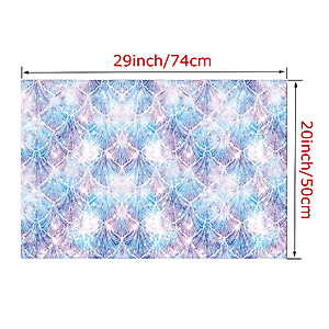 U'COVER Birthday Wrapping Paper for Girls Boys Kids Baby Shower Women Men Mermaid Scale Scallop Galaxy 12 Folded Sheet 4 Style Pattern Gift Wrapping Paper for Wedding Graduation Anniversary 20×29inch