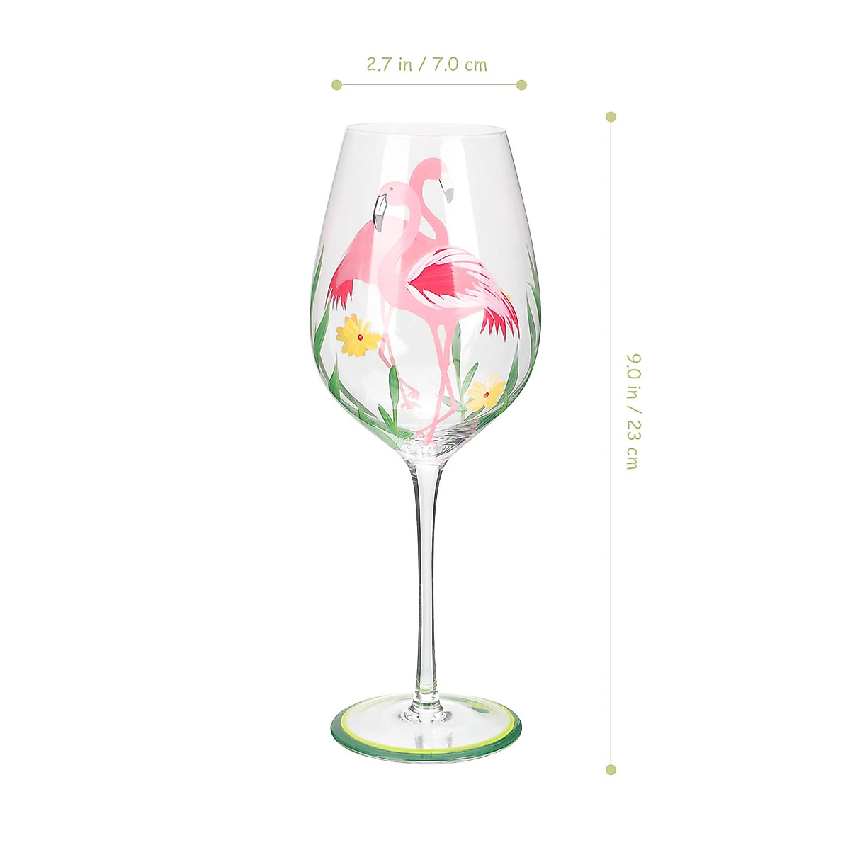 Flamingo Painted Wine Glasses Hand- Painted Wine Cup Glass Drinking Cup Juice Goblets Beverage Milk Shake Glasses Cup Birthday Gift for Friends Sangria Glasses