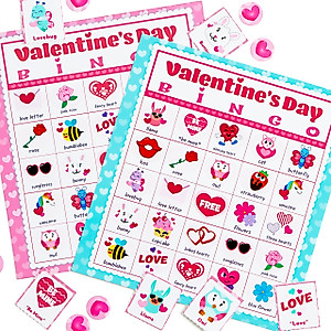 JOYIN 36 Players Valentines Day Bingo Cards (5x5) for Kids School Classroom Exchange Gift Rewards, Valentine’s Fun Party Games, Indoor Family Activities