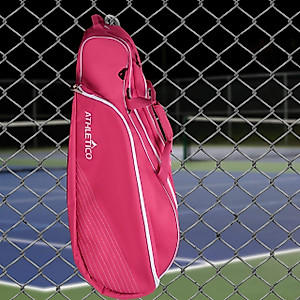 Athletico 6 Racquet Tennis Bag | Padded to Protect Rackets & Lightweight | Professional or Beginner Tennis Players | Unisex Design for Men, Women, Youth and Adults (Pink)
