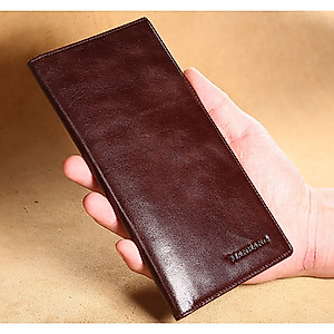MANBANG Genuine Italian Leather Handbag Organizer Card Case Long Bifold Wallet