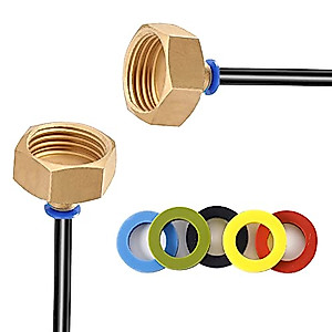 H&G lifestyles Garden Hose Adapter 3/4-Inch Hose Thread 1/4-Inch Tubing Adaptor, US Standard Faucet Adapter, 2 Brass Adapter with 5 Washers