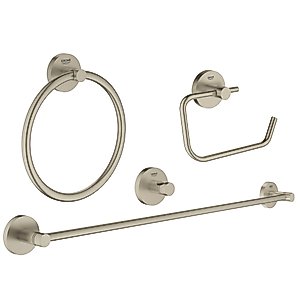 Grohe 40823EN1 Essentials Accessories Set Master 4-in-1, Brushed Nickel Infinity Finish