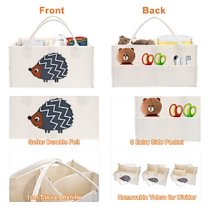 Eggsnow Baby Diaper Caddy Organizer,Portable Diaper Caddy Organizer for Changing Table,Car Baby Organizer,Nappy Caddy Nursery Storage Basket Bin for Diapers Wipes ,Large Diaper Caddy for Baby Boy,Girl