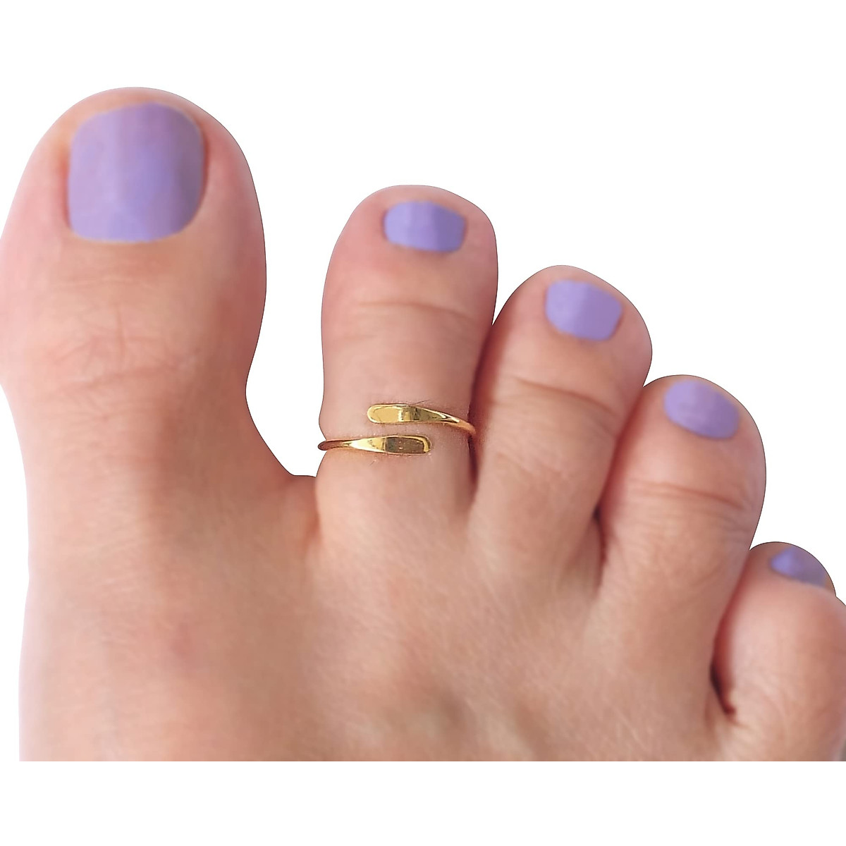 Handmade Gold Wrap Band Adjustable Toe Ring, Yellow Gold Plated over Sterling Silver, Thin Dainty Open Toe, Pinky or Knuckle Rings for Women, By MiYa Jewelry Creations