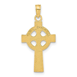 Auriga Fine Jewelry 14k Yellow Gold Celtic Cross Pendant Gift for Women