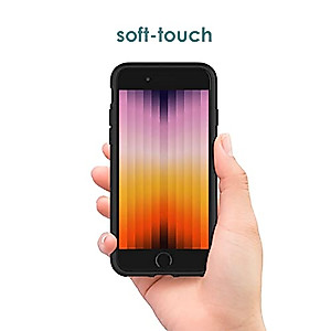 JETech Silicone Case for iPhone SE 3/2 (2022/2020 Edition), 4.7-Inch, Silky-Soft Touch Full-Body Protective Phone Case, Shockproof Cover with Microfiber Lining (Black)