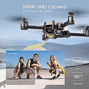 Holy Stone HS440 Foldable FPV Drone with 1080P WiFi Camera for Adult Beginners and Kids; Voice Gesture Control RC Quadcopter with Modular Battery for long flight time, Auto Hover, Carrying Case