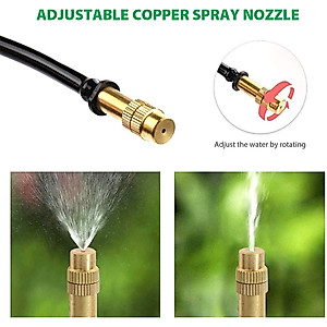 VAlinks Garden Automatic Drip Irrigation Set, 33ft/10m Drip Irrigation Kits with Adjustable Copper Nozzles Drippers,1/4" Blank Tube Watering Kit for Patio Lawn Garden Greenhouse Flower Bed