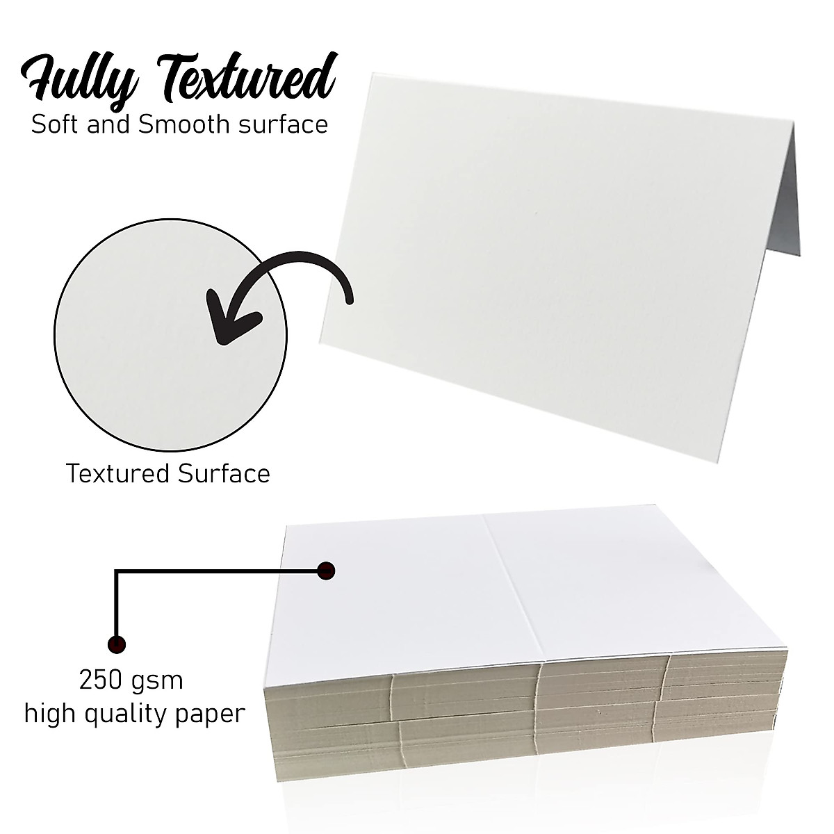 Evaster Place Cards Pack of 100. Premium Tent Name Place Cards for Table Setting 2.5x3.75 inches White Blank - Perfect Place Cards for Weddings, Banquets Dinner Parties and any other Events