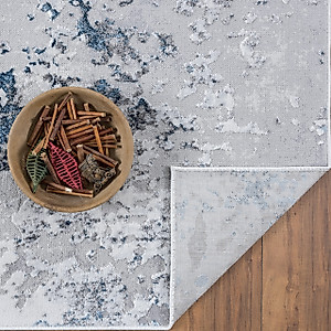 Dara Antik Abstract Pattern Blue 5x7 Contemporary Modern Area Rug