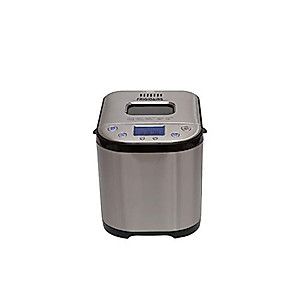 FRIGIDAIRE Bread Maker Machine with Nonstick Bowl, Bread Hook, Measuring Cup & Spoon. 15-in-1, Gluten-Free Bread, Cake& Yogurt, 3 Crust Colour options and more. 3 Loaf Sizes. 2LB XL- Stainless Steel