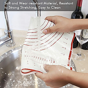 Asenky Food Grade Nonstick Silicone Pastry Bakers Mat,24”x16" Large Dough Rolling Mat with Measurements for Kneading Pie Crust Bread Cookies,Oven Liner