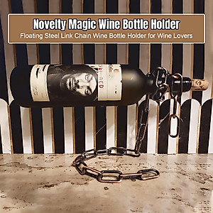Tabletop Single Wine Bottle Holder, Creative Suspending Chain Rack Bronze Wine Rack Wine Holder Novelty Gift for Kitchen Home Table Decor, Perfect Wine Gifts and Accessories for Wine Lovers (Bronze)
