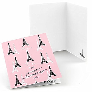 Big Dot of Happiness Paris, Ooh La La - Paris Themed Baby Shower or Birthday Party Thank You Cards (8 count)