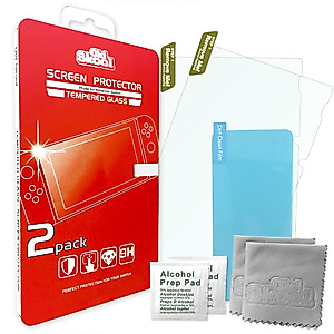 Old Skool Tempered Glass Screen Protector for Nintendo Switch 2017 (2-Pack) HD Shield with Anti-Bubble & Anti-Fingerprint Film