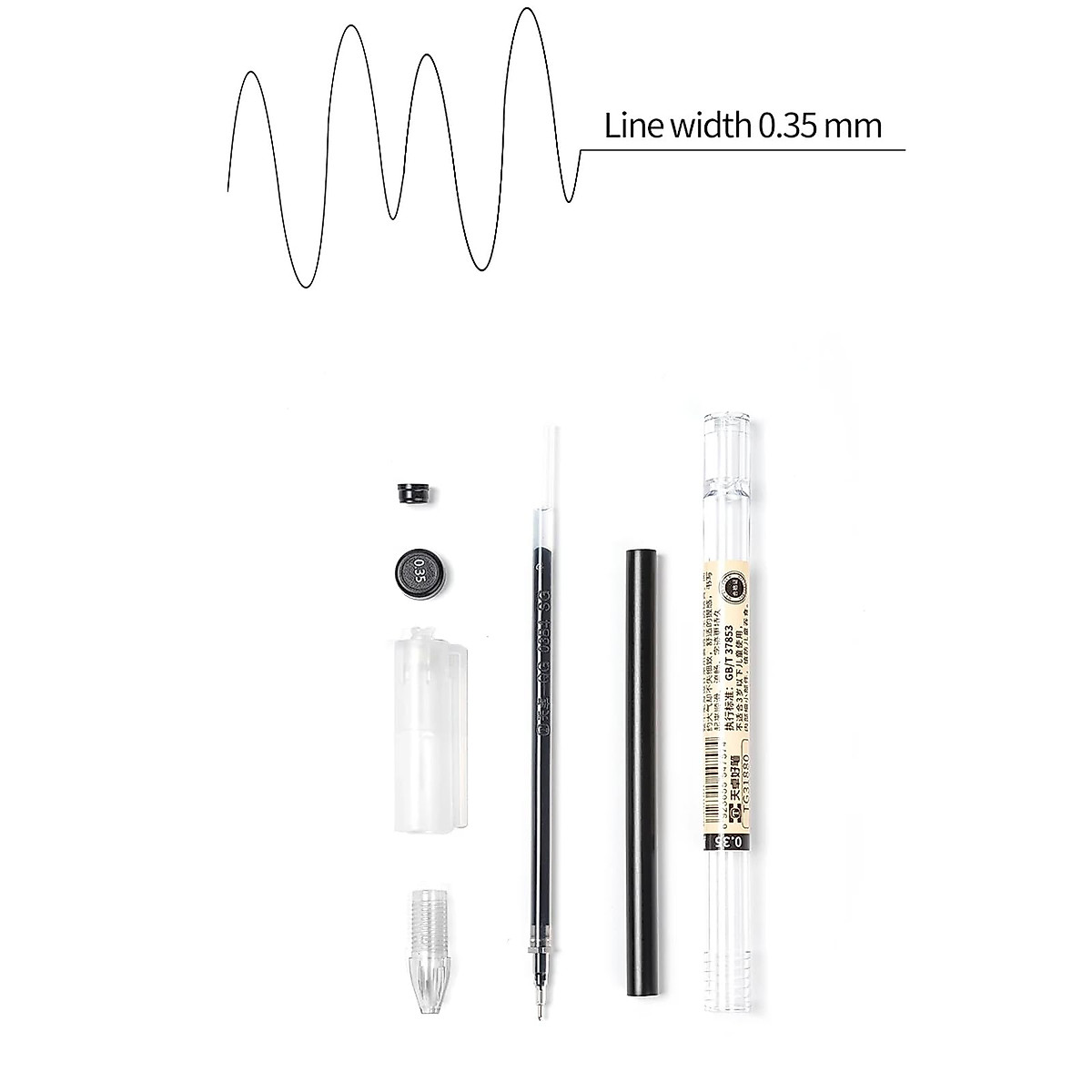 Gel Ink Pen Extra fine point pens Ballpoint pen 0.35mm Black For japanese Office School Stationery Supply 12 Packs