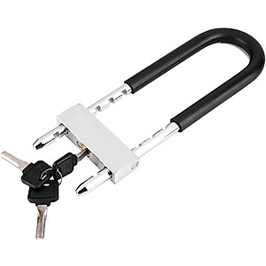 DULASP Bike U-Lock Heavy Duty U Shape Lock Glass Door Bike Bicycle Motorcycle Anti-Theft U Lock with 3 Keys High Strength Steel Security U Lock