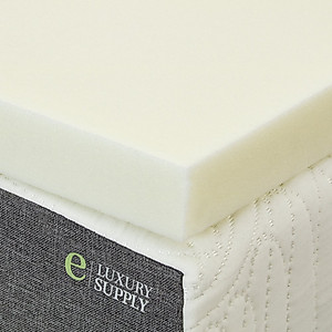 eLuxurySupply 1.5 Inch Memory Foam Mattress Topper - Temperature Regulating Mattress Pad - 2 lb Density for High Support - CertiPUR-US Certified - Twin Size