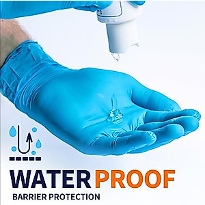 Supmedic Nitrile Exam Glove, 3.5 mil Disposable Medical Gloves Powder-Free Latex-Free, Box of 100 pcs (Blue) (Large)