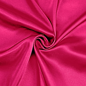 Horbaunal Hot Pink Satin Fabric 60 Inch Wide by The Yard, Soft Charmeuse Satin Fabric for Wedding Dress, DIY Craftings, Costumes, 1 Yard