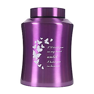 Up to 160 lbs Urns for Ashes Adult Female - Butterfly Decorative Urns Adult for Funeral - Cremation Urns for Ashes Women - Burial Urns for Human Ashes Female Mom (Purple Butterfly, 160 Cubic inches)