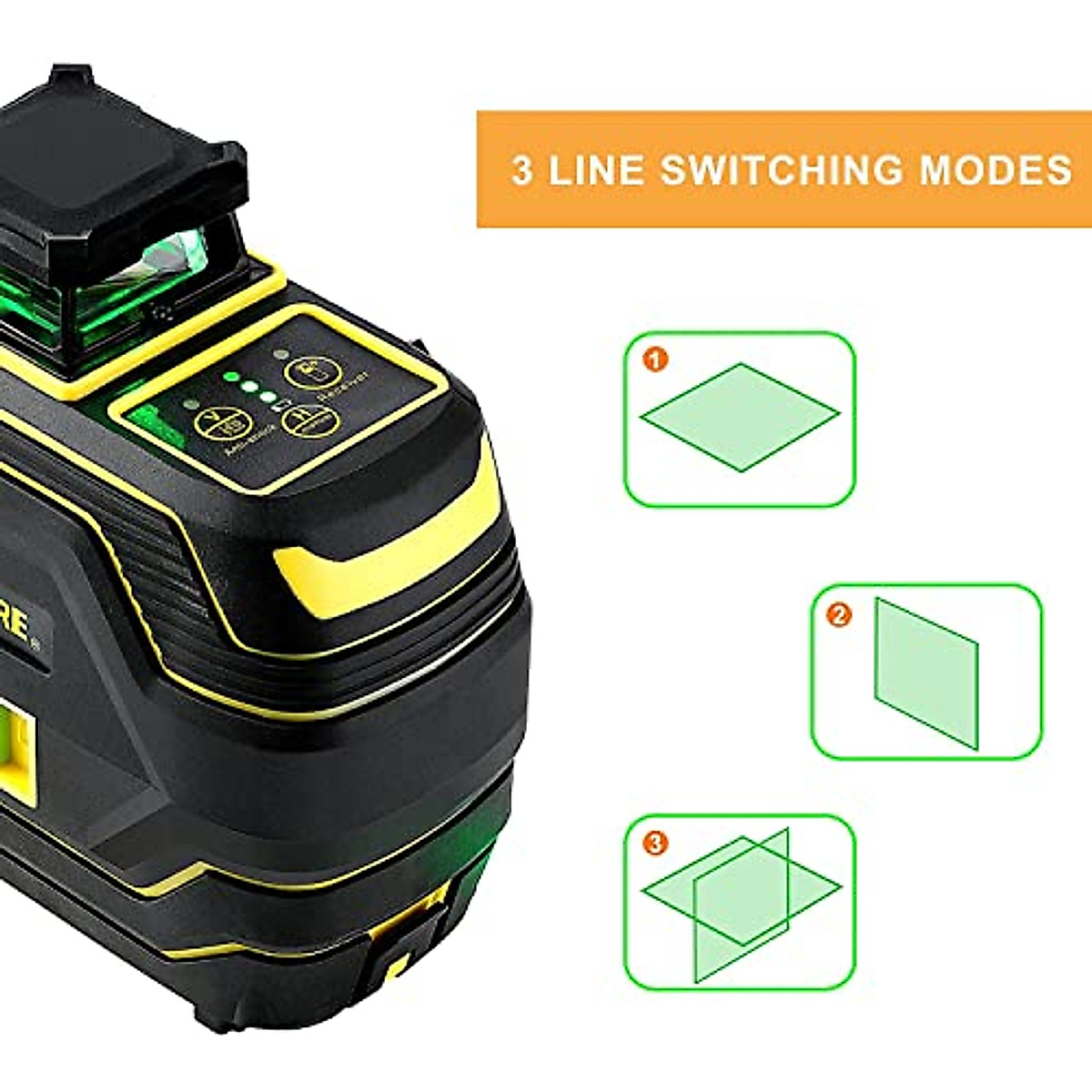 Firecore Laser Level Self Leveling 2x360 Green Beam Dual Plane Leveling and Alignment Laser Tool for Construction and Picture Hanging, Magnetic Pivoting Base Included(F92T-XG)