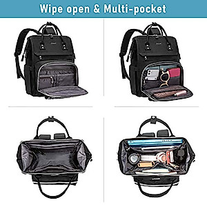 LOVEVOOK Laptop Backpack for Women,17 Inch Work Travel Bag Business Computer Bags Teacher Doctor Nurse Backpack Purse, College Backpack (Upgraded)