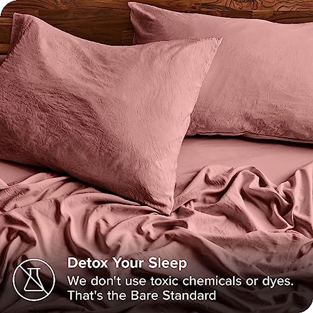 Bare Home Sandwashed Queen Sheet Set - Premium 1800 Ultra-Soft Microfiber Bed Sheets - Double Brushed - Hypoallergenic - Stain Resistant (Queen, Sandwashed Dusty Rose)