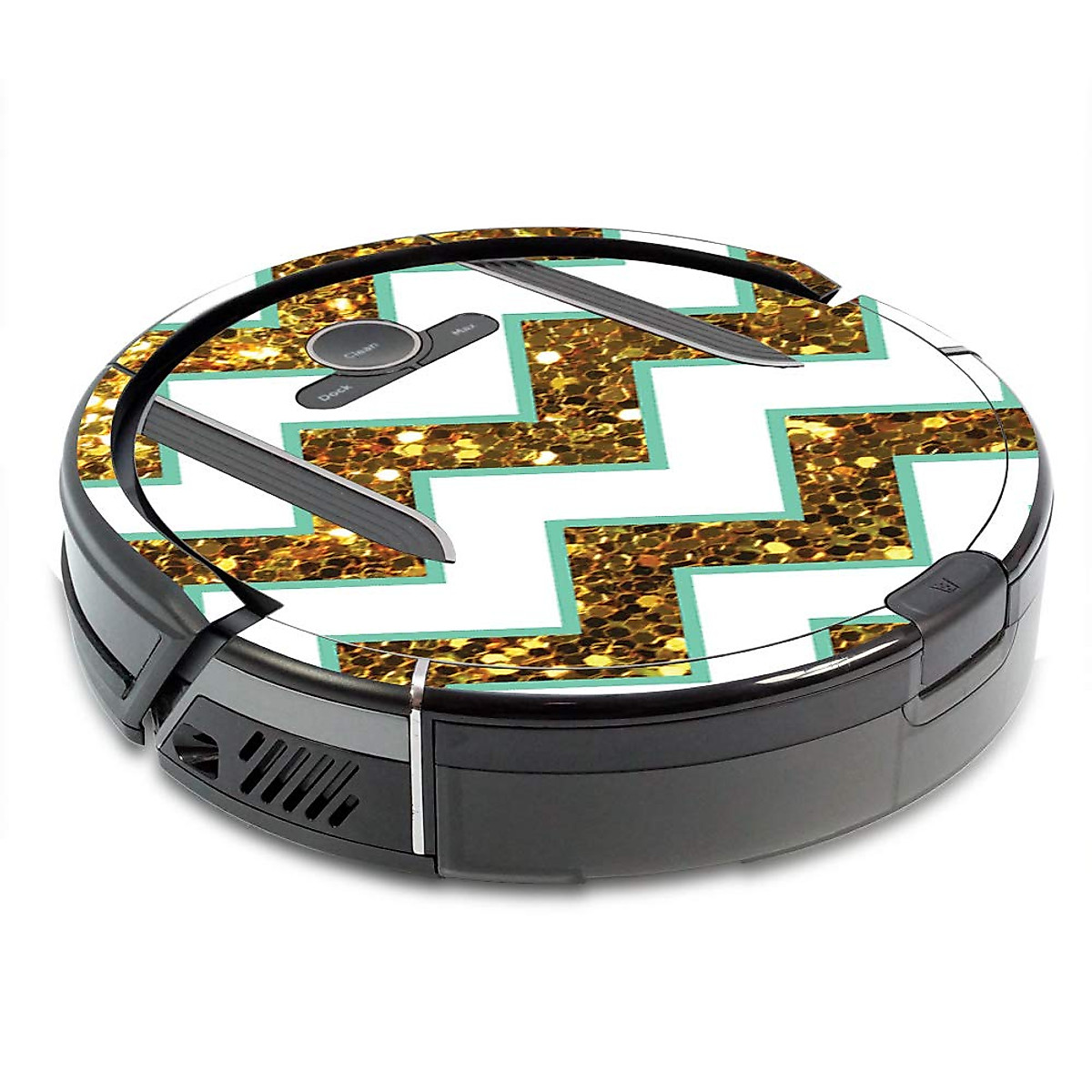 MightySkins Skin Compatible with Shark Ion Robot R85 Vacuum Minimum Coverage - Glitzy Chevron | Protective, Durable, and Unique Vinyl wrap Cover | Easy to Apply, Remove | Made in The USA