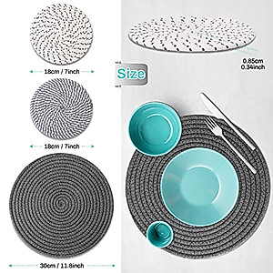 Trivets for Hot Dishes, 6 Pieces Pot Holders for Kitchen, 100% Cotton Woven Hot Pads for Kitchen, Trivets for Kitchen Heat Resistant, 11.8 Inches and 7 Inches