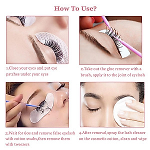 AREMOD Eyelash Extension Remover Kits, 5g False Eyelash Glue Remover Cream Disposable Microbrush Mascara Wands Eyelashes Patch Sticker for False Lash Remover for Lash Extensions