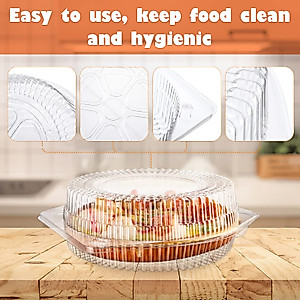 Yoiemivy 40 Pcs 8'' Disposable Pie Containers with Lids Clear Plastic Pie Carrier Round Pie Keeper Storage Dessert Carrier Clamshell Takeout Food Containers for Doughnut Cookies Salad Fruit Vegetable