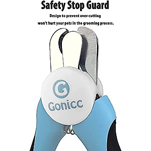 gonicc Dog & Cat Pets Nail Clippers and Trimmers - with Safety Guard to Avoid Over Cutting, Free Nail File, Razor Sharp Blade - Professional Grooming Tool for Pets